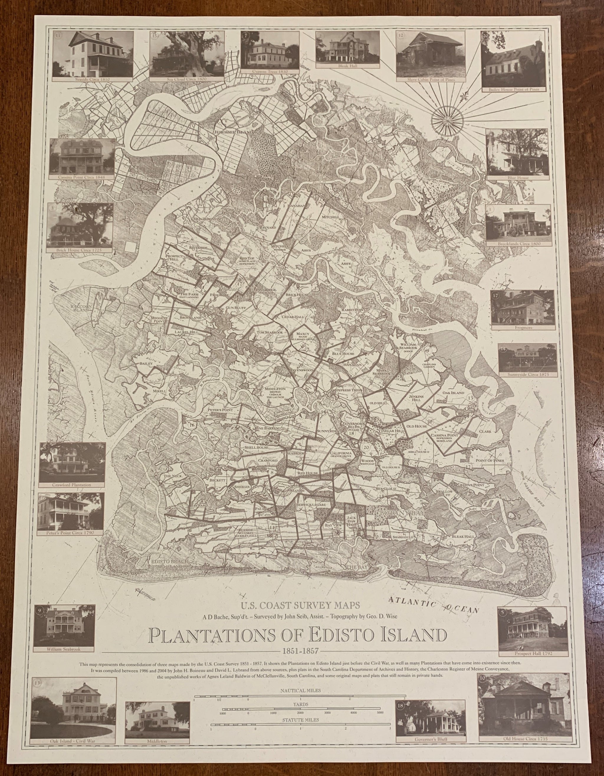 Edisto Island 1850's Plantations Map in Two Sizes – Edisto Island ...